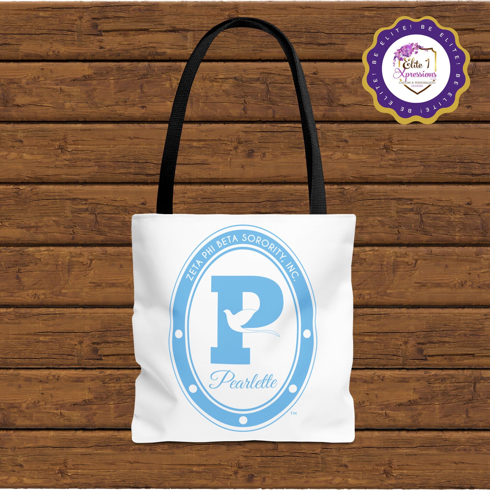 Pearlette | Zeta Phi Beta Pearlette | V1 White Tote Bag – Elite1Xpressions