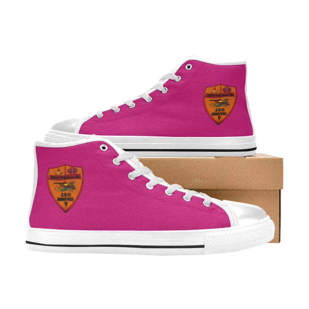 Shoe ~Zeta Epsilon Pi ~ High Top Canvas (Fuschia) – Elite1Xpressions